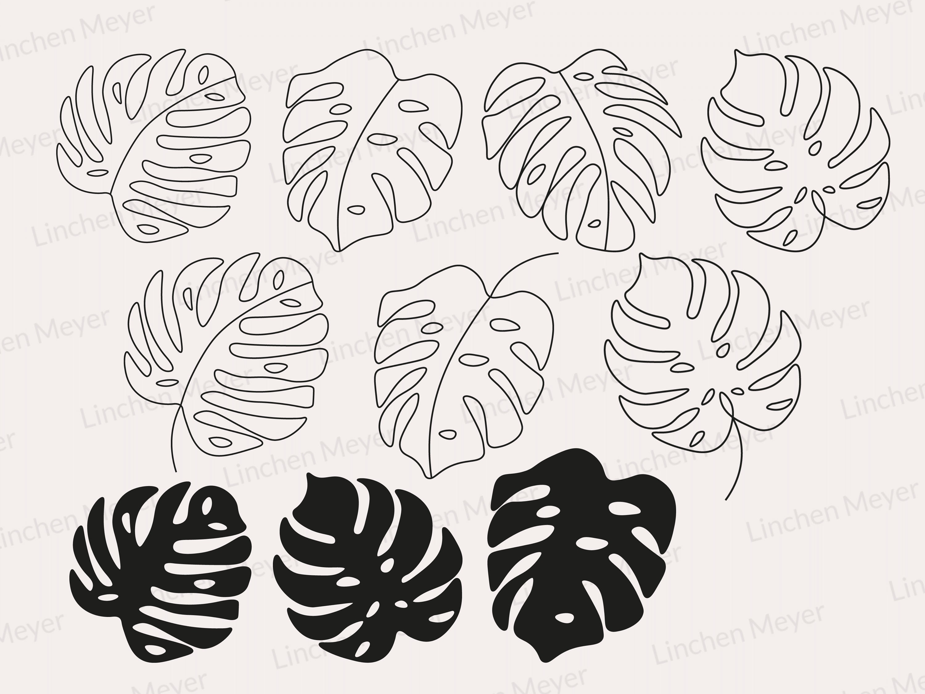 Monstera Leaf Svg, Monstera Svg, Monstera Deliciosa, Monstera Cutting ...