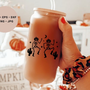Dancing Pumpkin Skeleton Svg, Dancing Skeletons Svg, Dancing Skeleton ...
