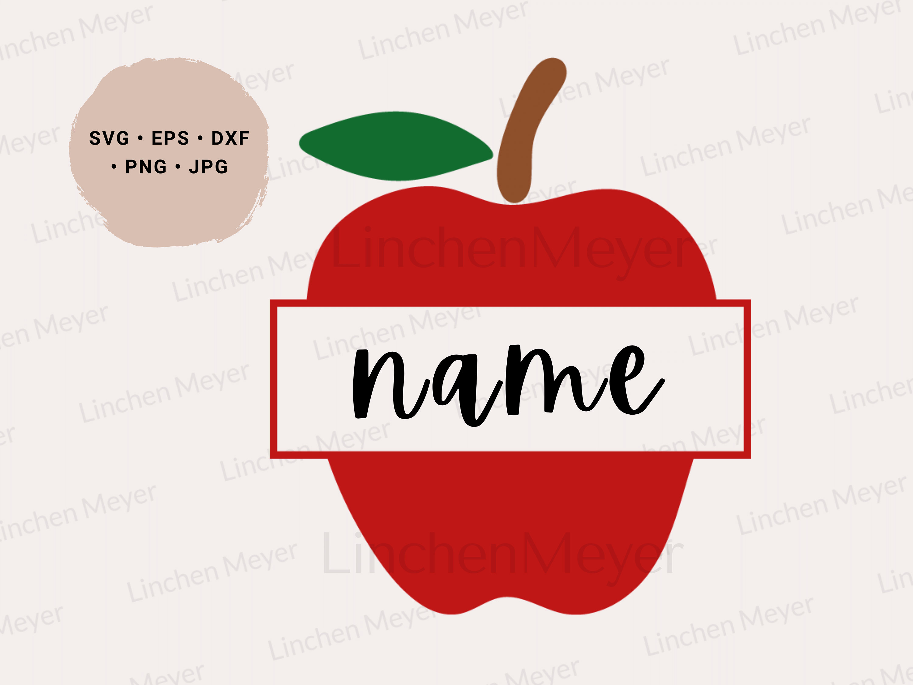 Apple Name Frame Svg Apple Clipart Apple Svg Cute File for - Etsy