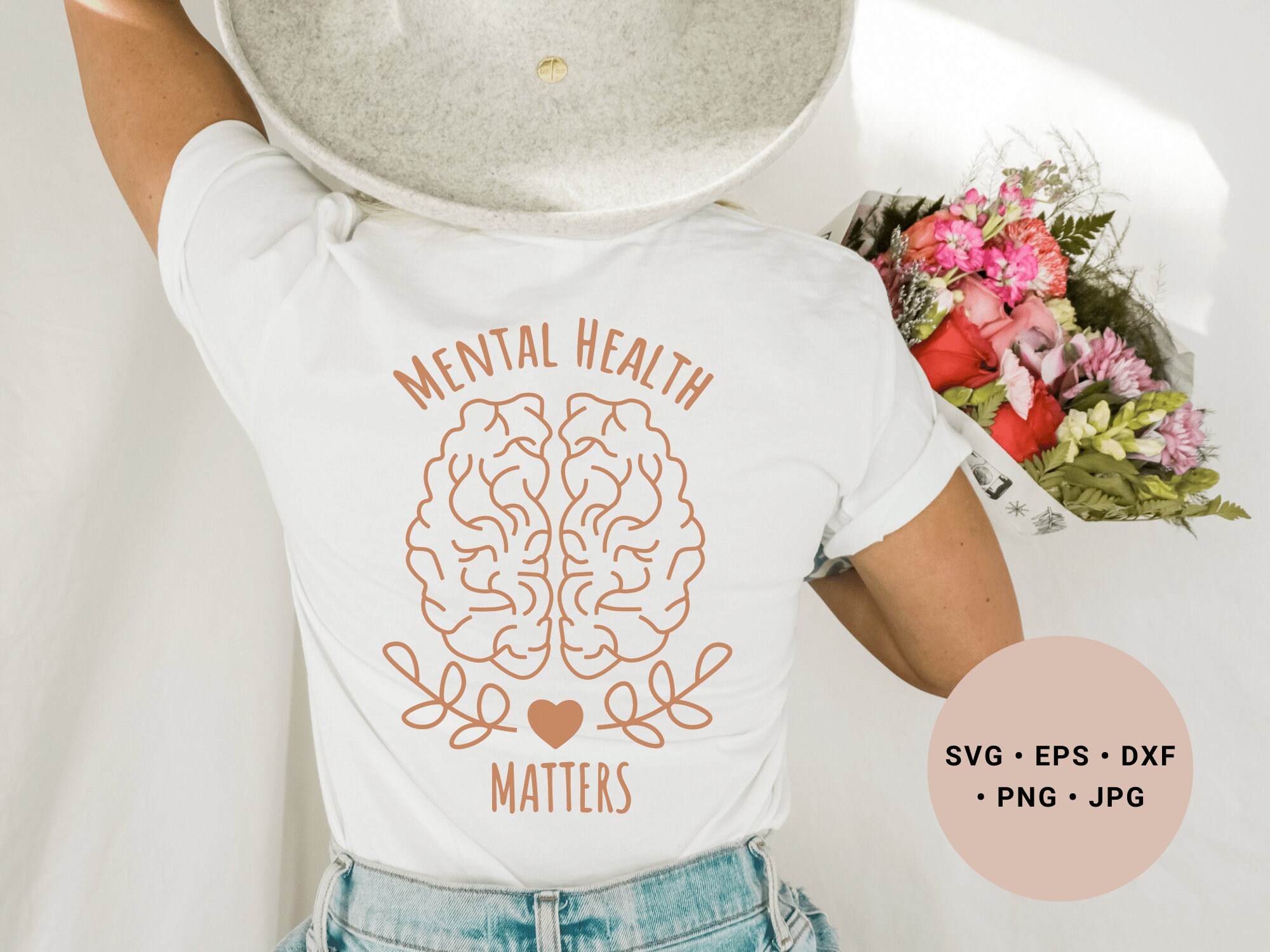 Mental Health Matters Svg Floral Brain Svg Positive Svg - Etsy