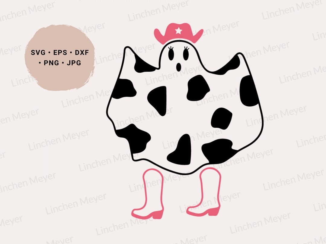 Cowboy Ghost Svg, Ghost Cow Pattern Svg, Cowgirl Boots Svg, Cowboy Hat ...