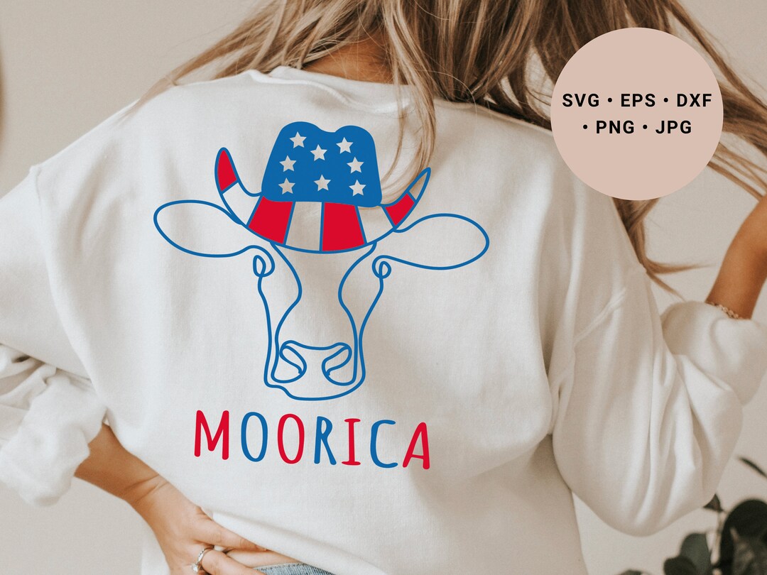 4th of July Cow Svg, Independence Day Cow Svg, American Cow Svg, Cowboy ...