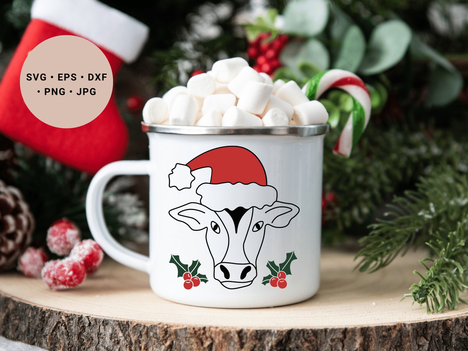 Christmas Cow Svg Mooey Christmas Svg Cow Svg Cowboy - Etsy
