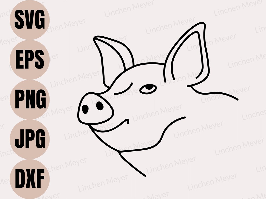 Pig Svg File for Cricut, Farm Animal Svg, Pig Cut File, Swine Svg ...