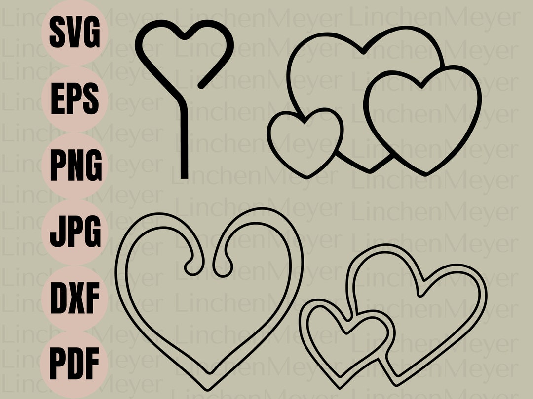 Open Heart Outline SVG PNG, Doodle Heart SVG, Cute Heart Frame Svg ...