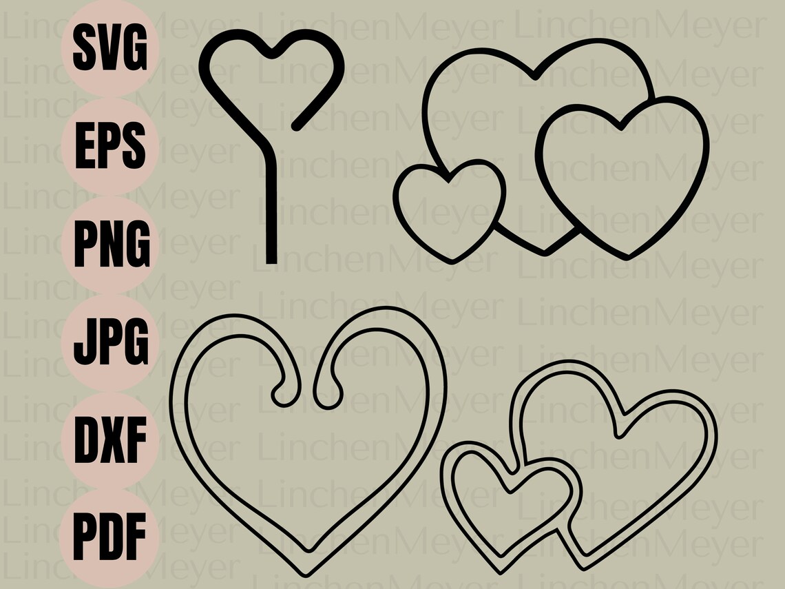 Open Heart Outline SVG PNG Doodle Heart SVG Cute Heart Frame - Etsy