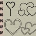 Open Heart Outline SVG PNG Doodle Heart SVG Cute Heart Frame - Etsy