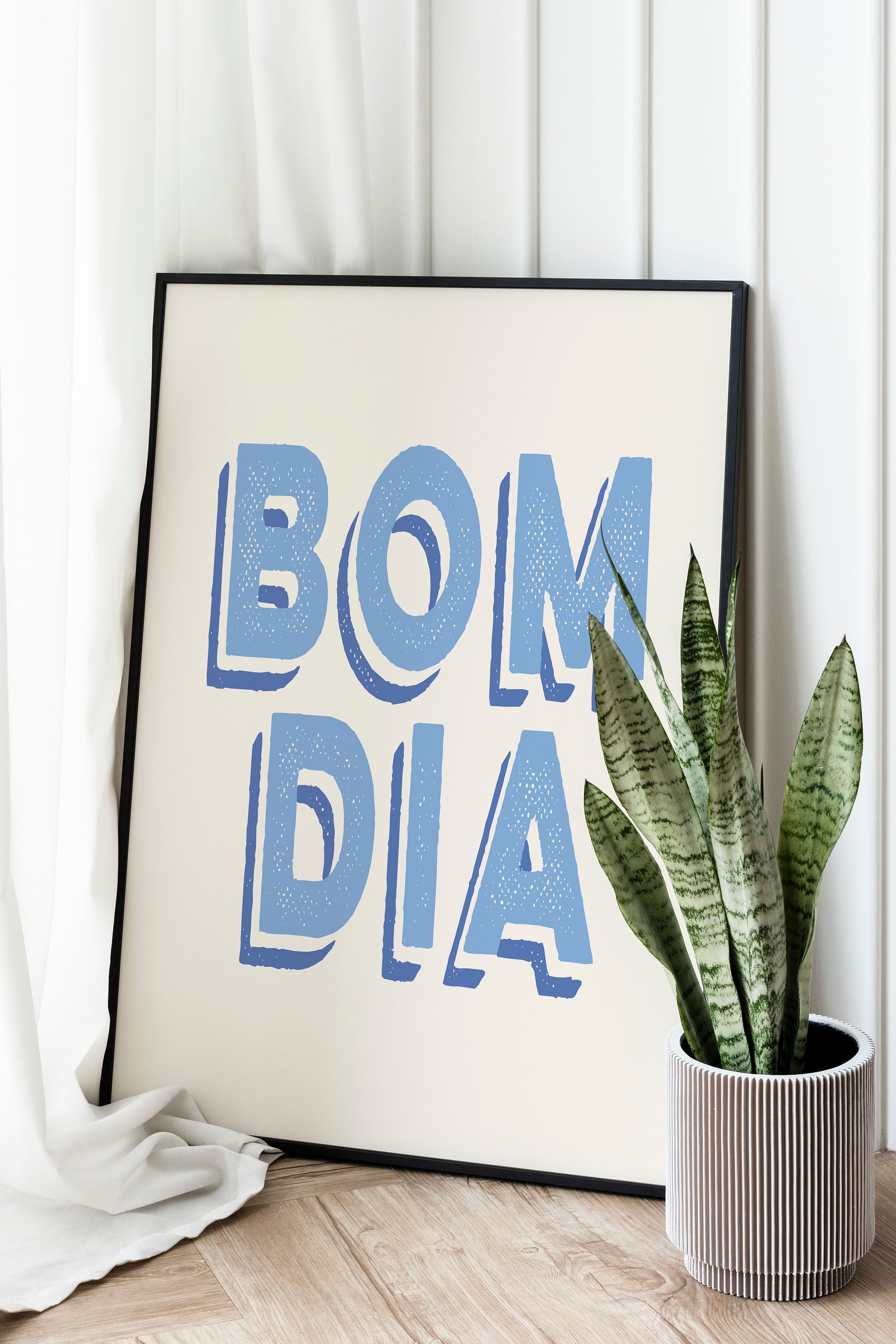 Bom Dia Azul Typography, Printable, Minimalist, Retro, Poster ...