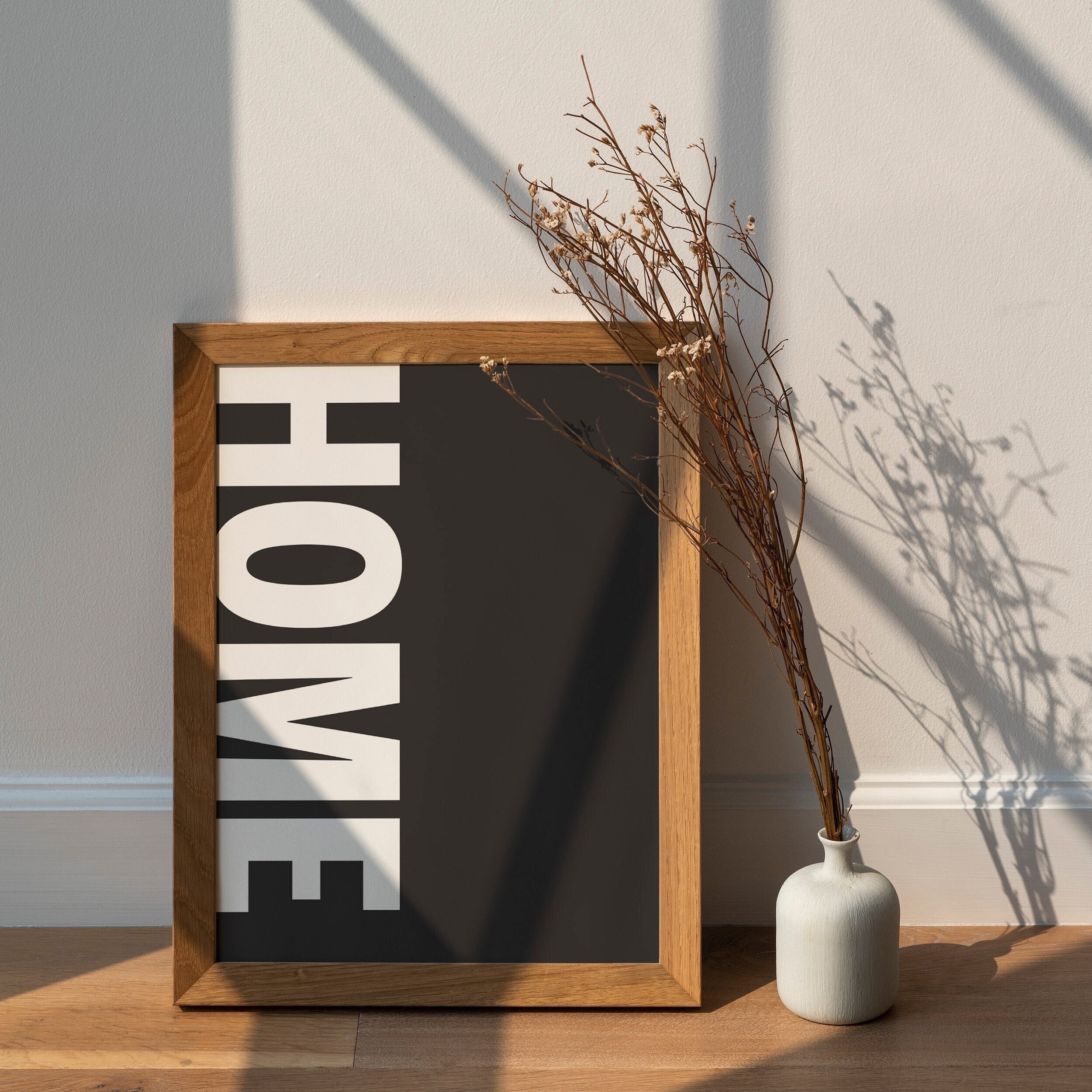 Home Typography Black Background, Abstract, Printable, Minimalist ...