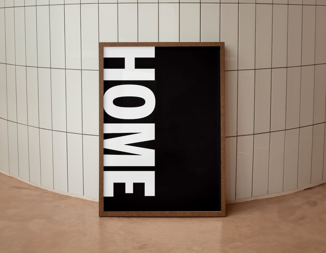 Home Typography Black Background, Abstract, Printable, Minimalist ...