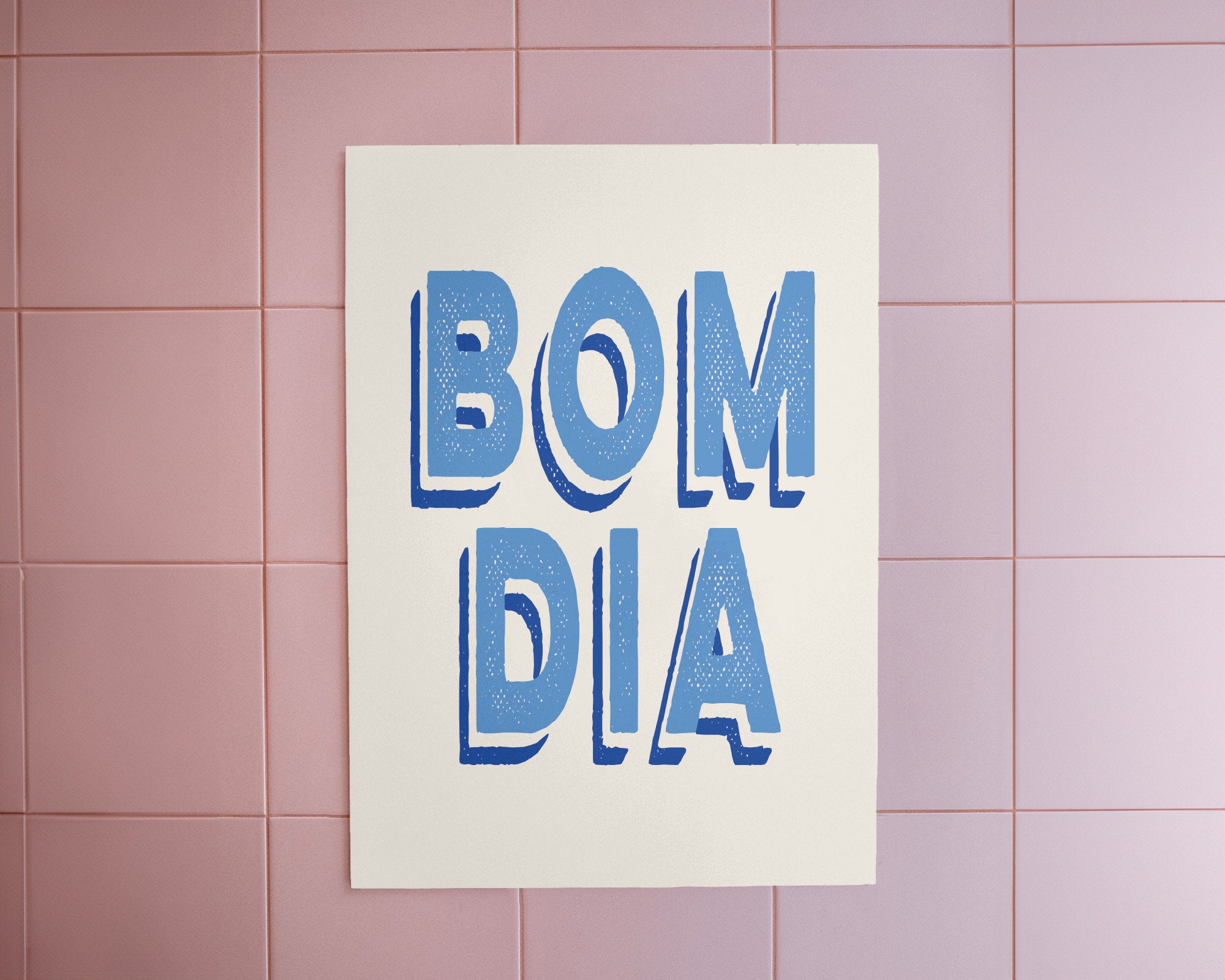 Bom Dia Azul Typography Printable Minimalist Retro - Etsy