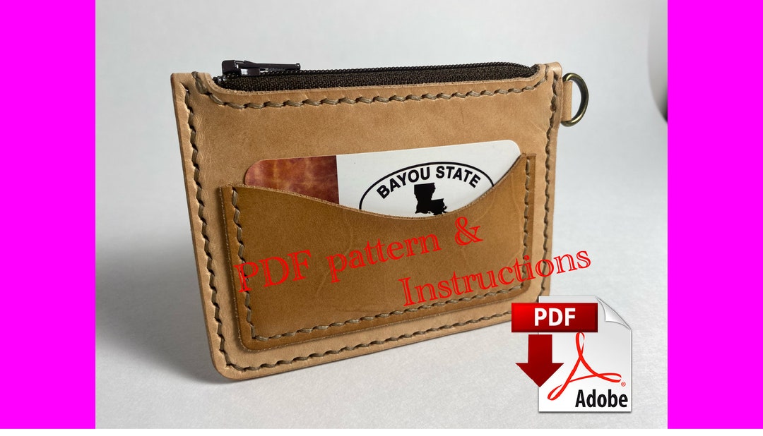Leather Coin / Card Pouch PDF Pattern/ Template - Etsy