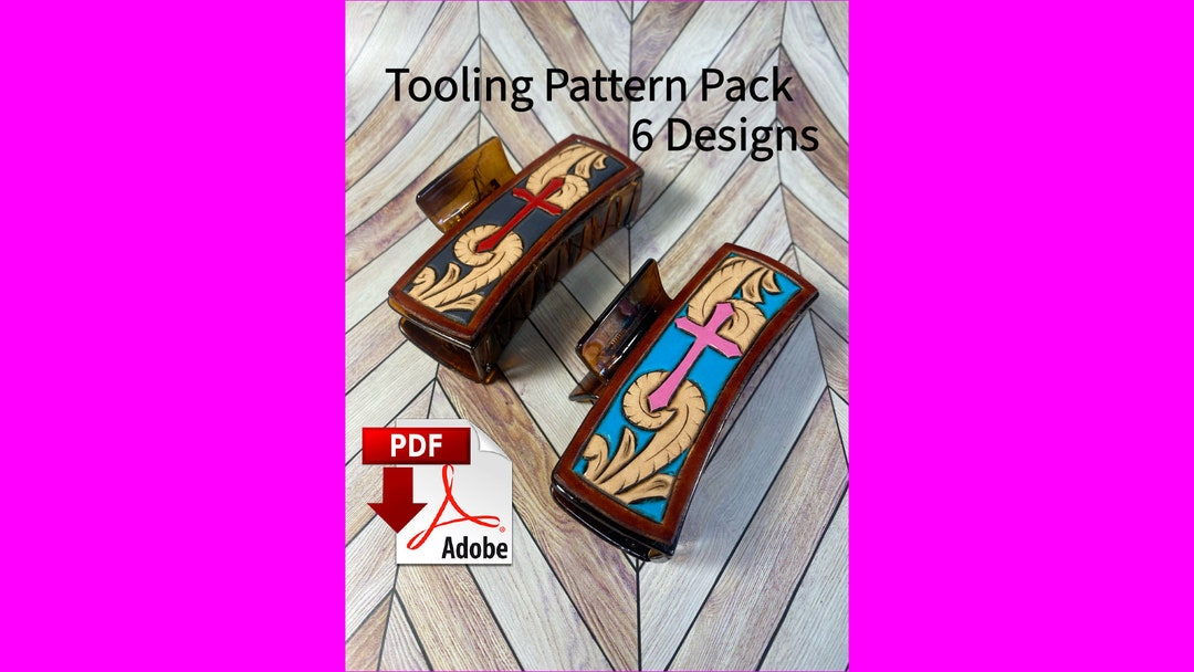 Leather Hair Claw Clip Tooling Pattern Pack - Etsy