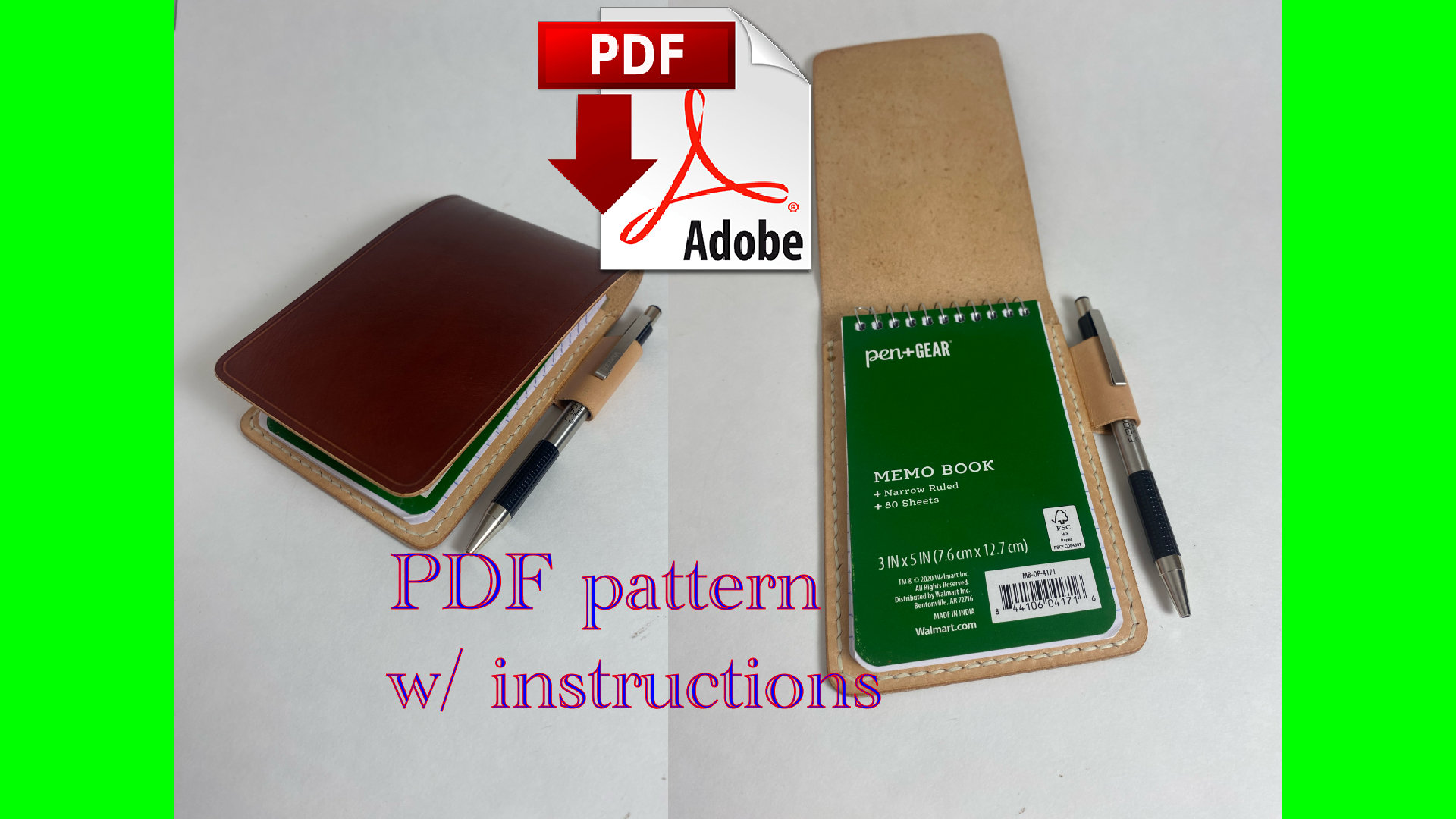 Memo Book Cover PDF Pattern for Leatherwork - Etsy