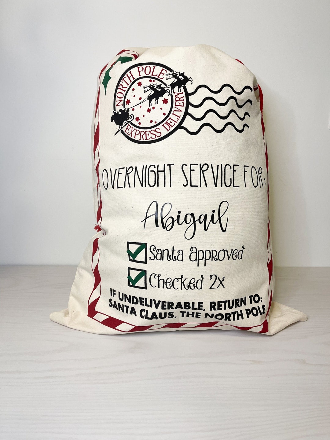 Santa Sack Personalized Santa Sac Santa Bag Personalized - Etsy
