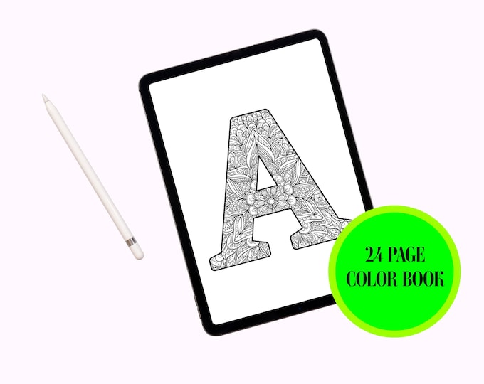 KDP Alphabet A-Z & Numbers 0-9 Mandalas Coloring Pages Sheets PDF ABC ...