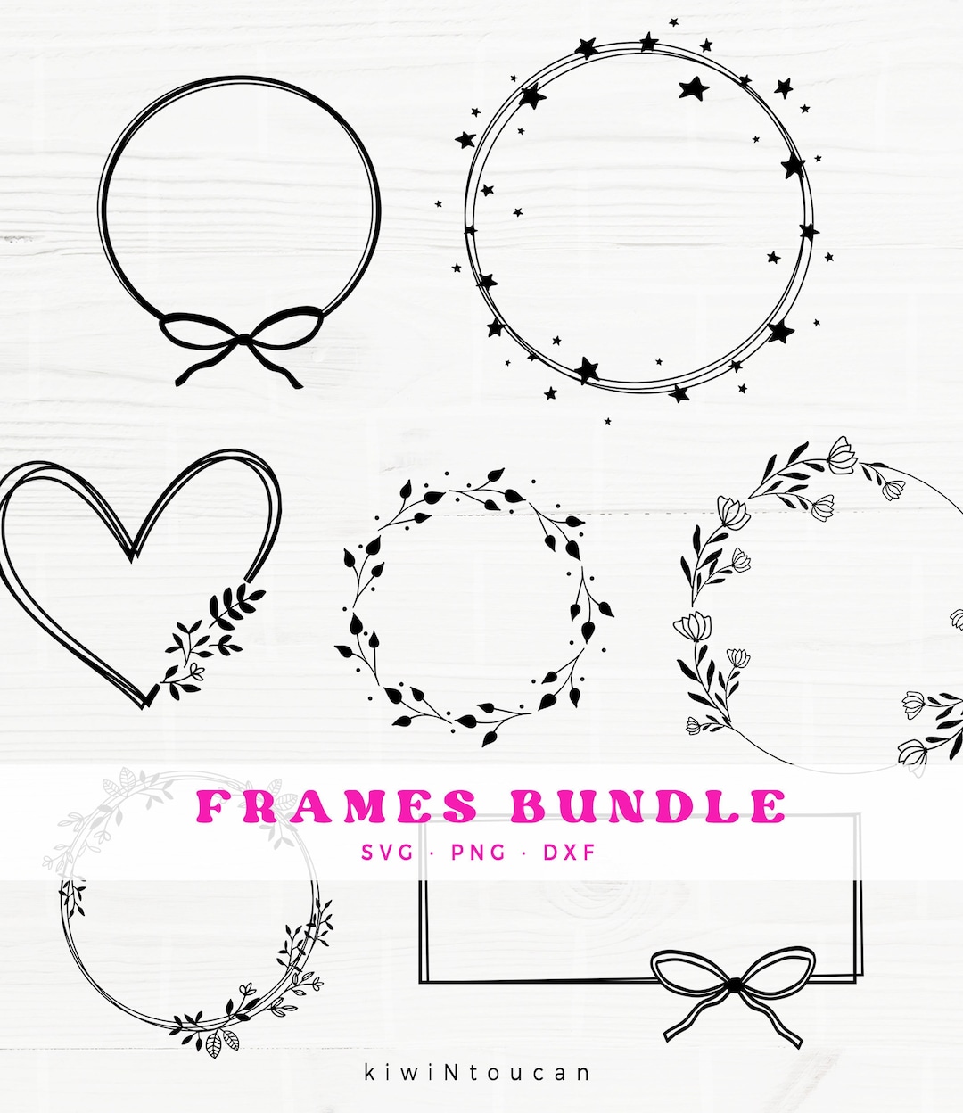 Marcos SVG Bundle, Marcos dibujados a mano Svg, Arcos de estrellas de ...