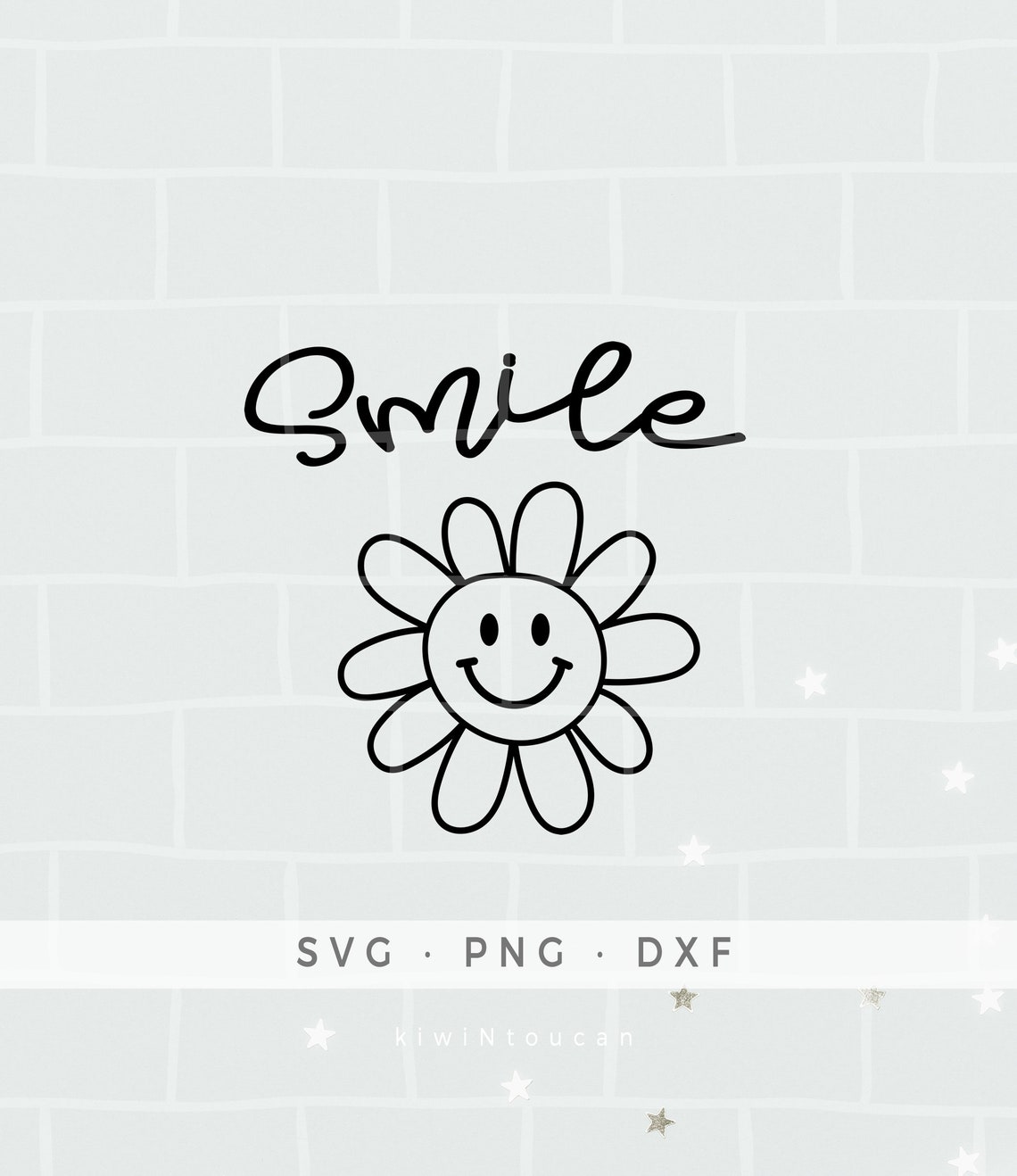 Smile SVG Daisy Flower SVG Cut Files Smile Design Digital - Etsy