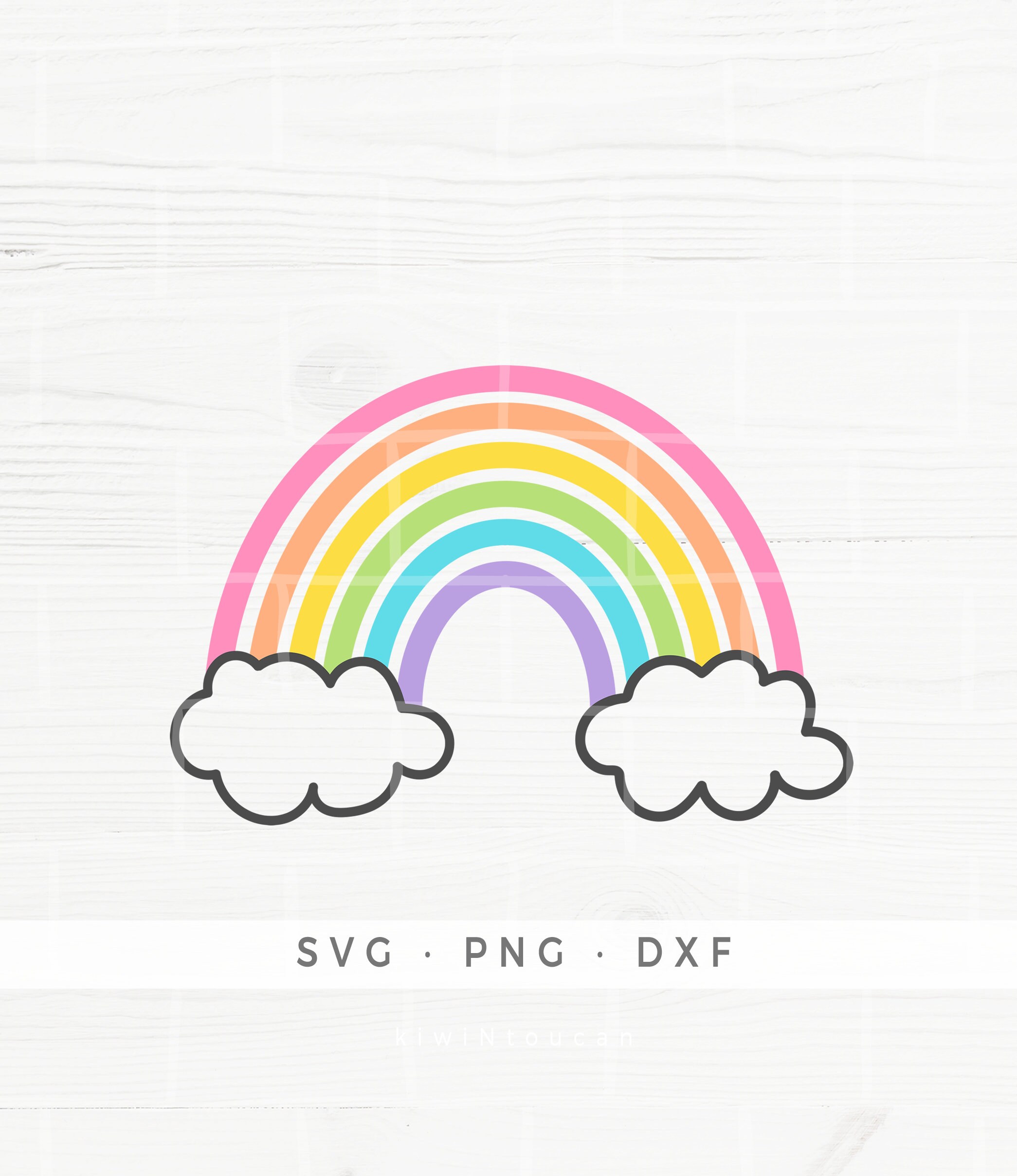 Rainbow SVG Rainbow With Clouds SVG Rainbow Cut File for - Etsy