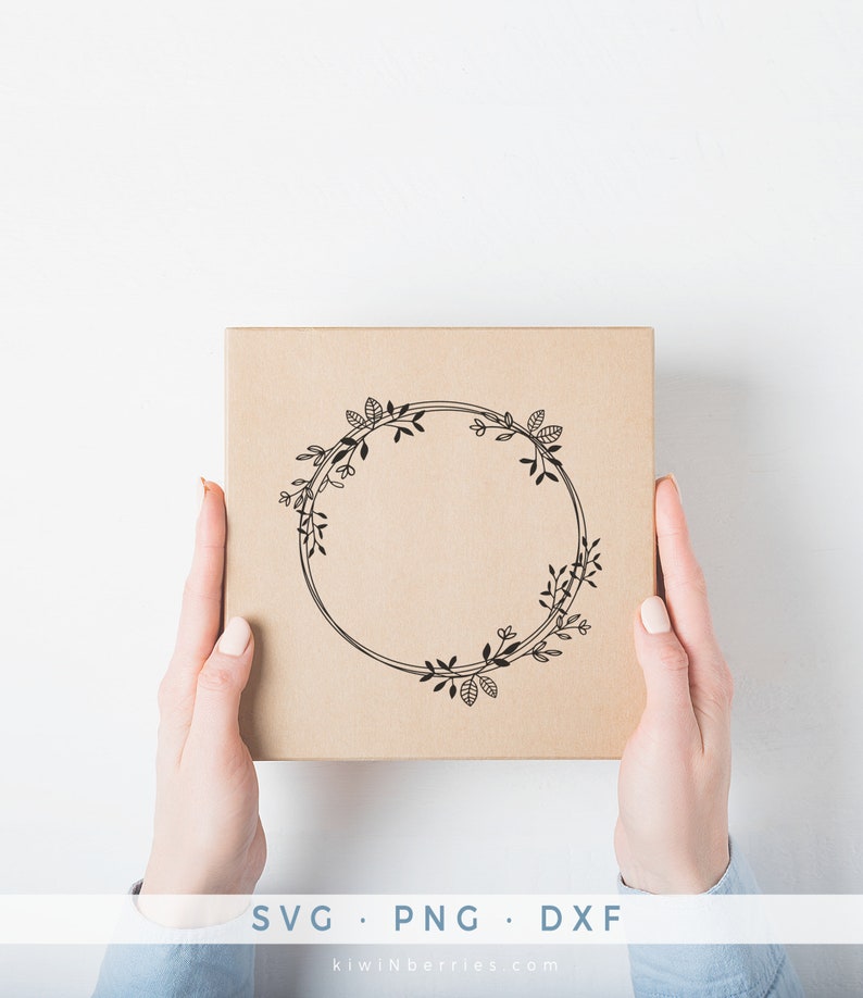 Círculo de flores SVG Marco círculo con ramas Círculo - Etsy México