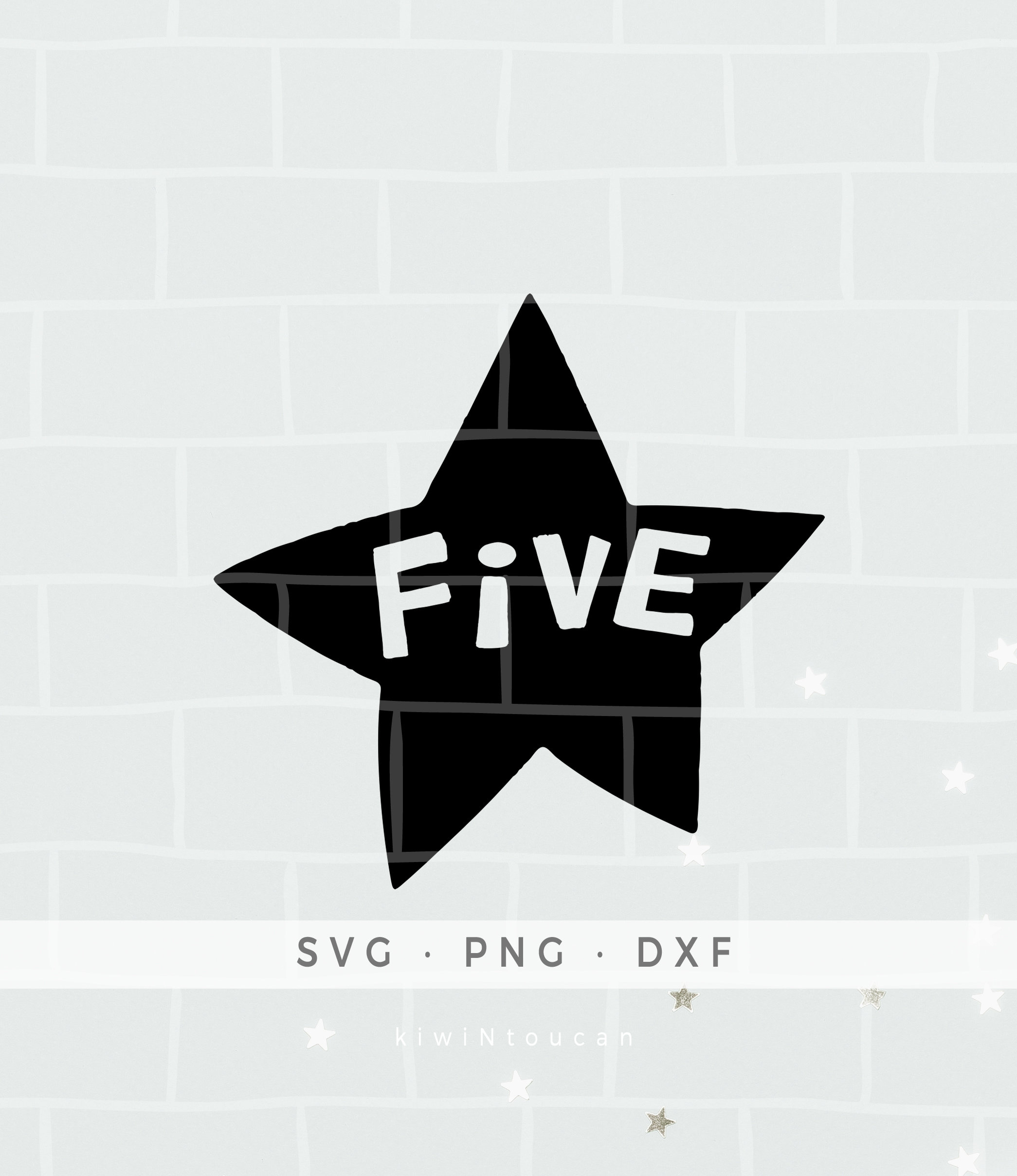 Five SVG Numbers SVG Star Five PNG 5 cut file Cricut | Etsy