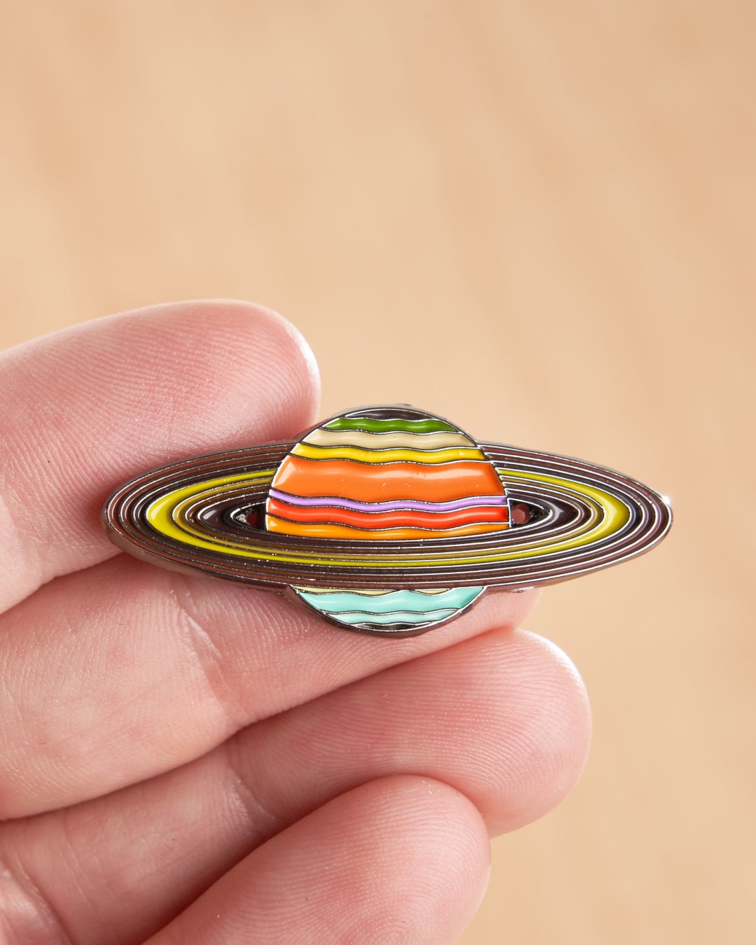 Saturn Planet Pin Illustration Lapel Brooch - NASA Space Scientist ...