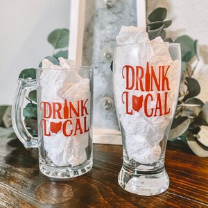 Ohio Drink Local Beer Mug Drink Local Pilsner Glass Cute - Etsy