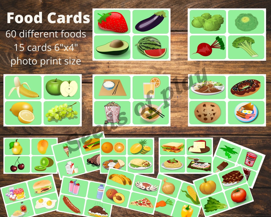 Educational Resources- Food Cards and Game - Etsy