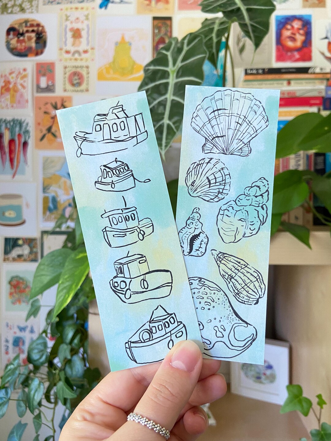 Seashell Bookmark | Ocean Bookmark | Seaside Bookmark | Boats Bookmark ...