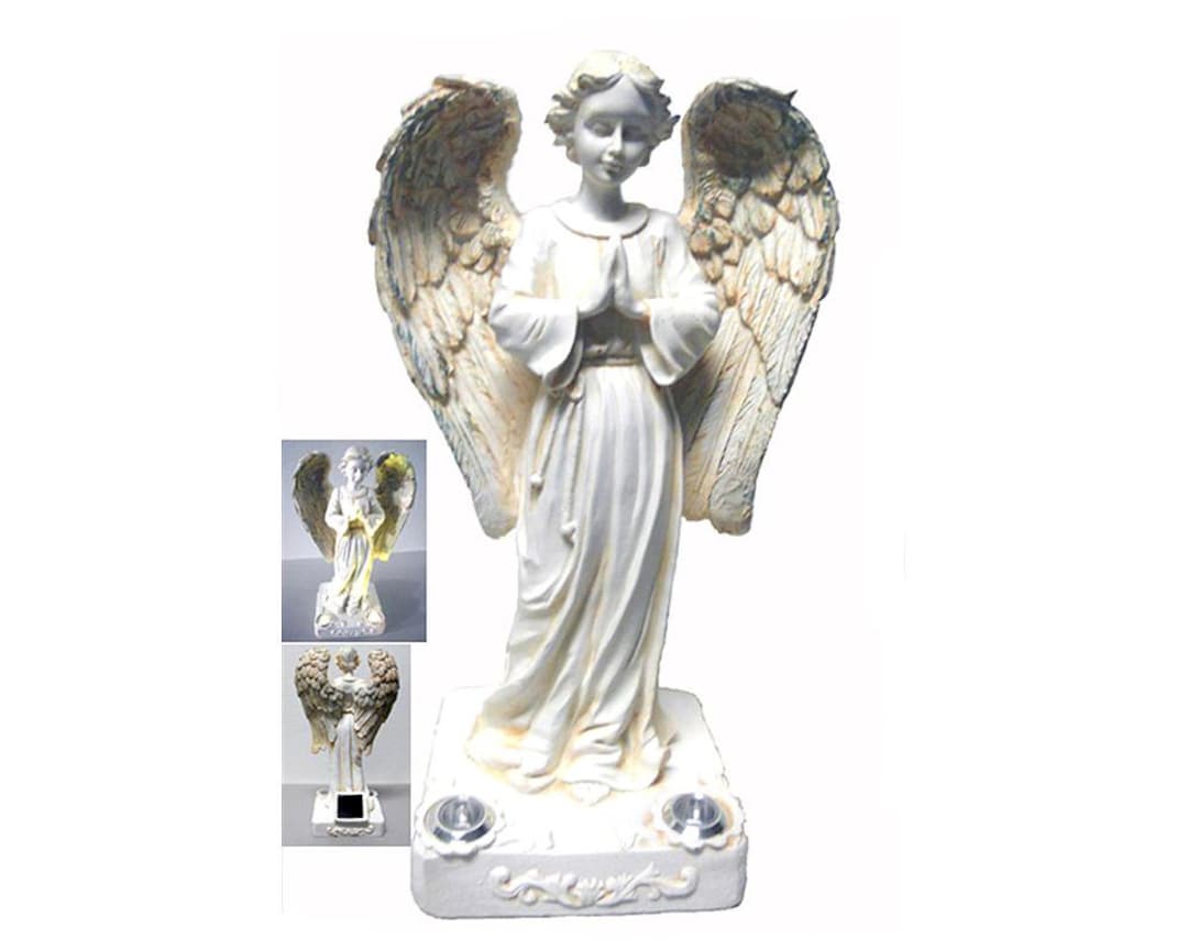 Solar Praying Angel With 2 Yellow LED Solar Angel Lights - Etsy