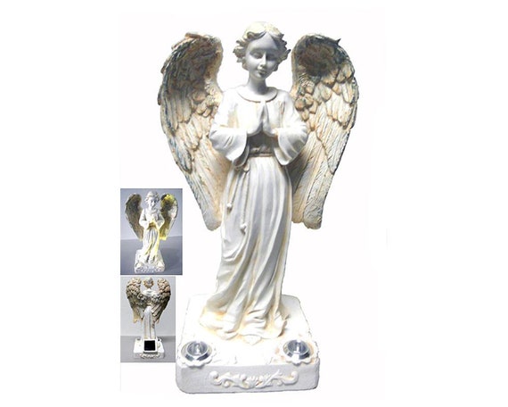 Solar Praying Angel With 2 Yellow LED Solar Angel Lights | Etsy