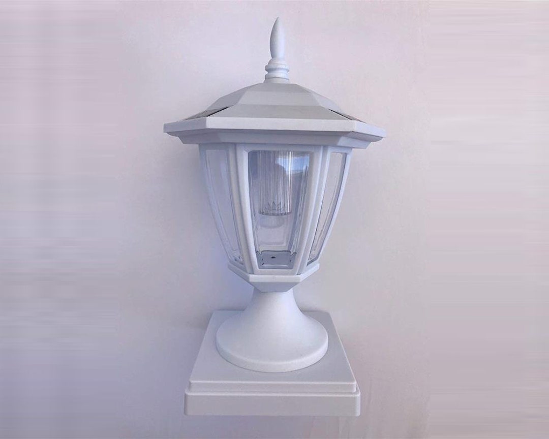 2pcs White Color Garden Solar Post Cap Light Hexagon With Six Super ...