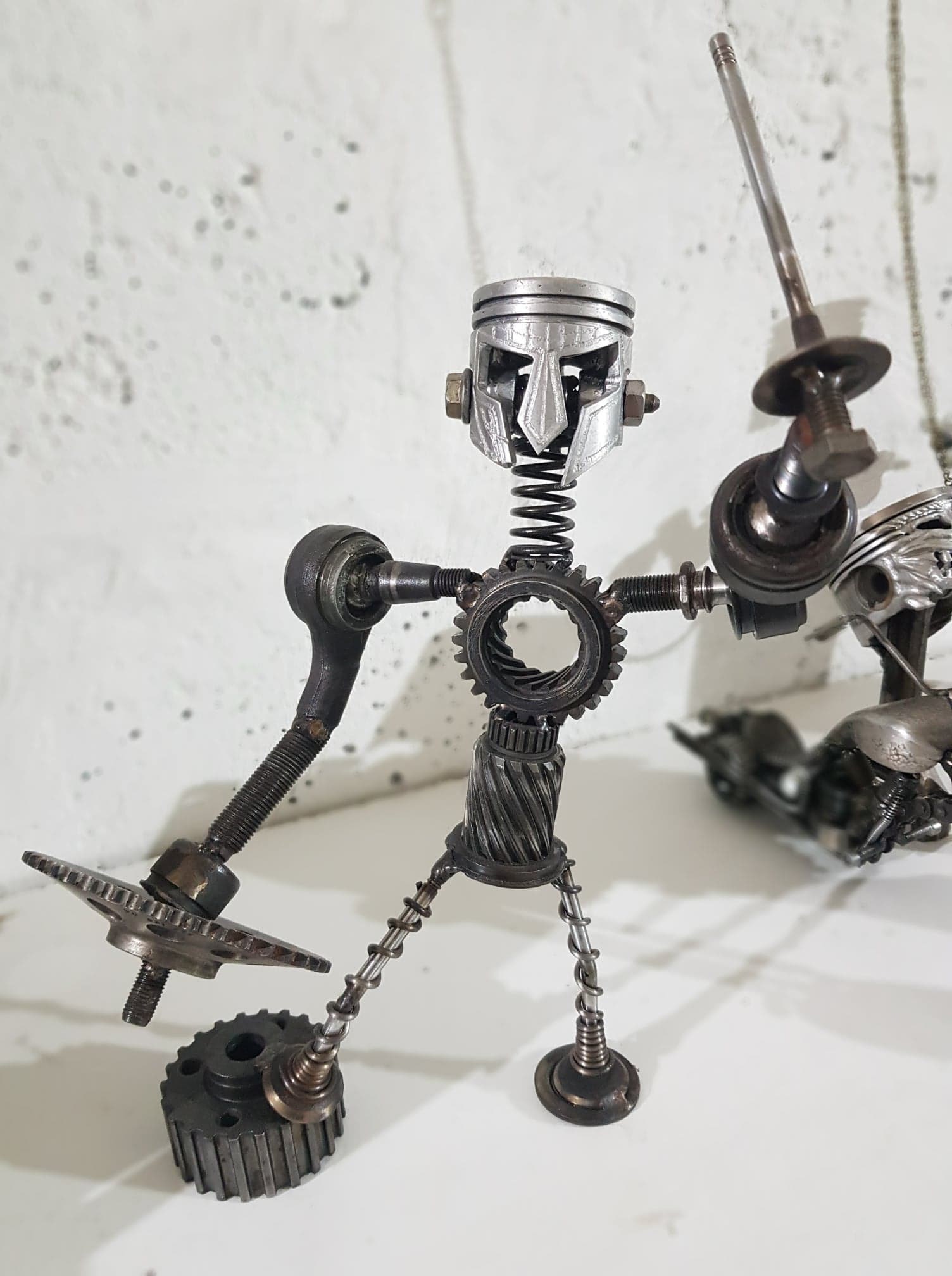 STEAMPUNK Sculpture Hanger Corpse Knight Skull Robot Recycled - Etsy