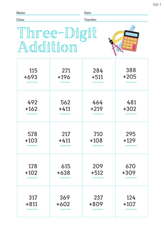 3 Digit Addition Worksheets Free Math Worksheets Printable 30