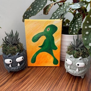 Hand Painted Squidward Abstract Painting - Etsy