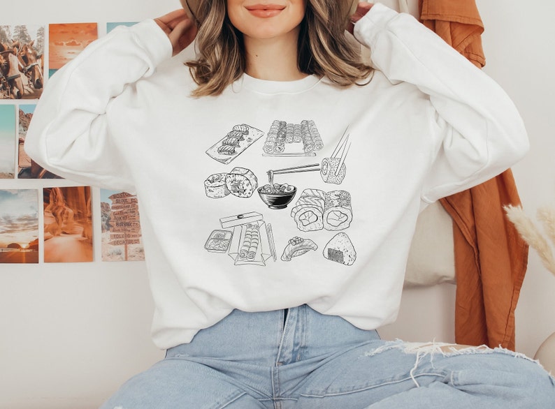 Sushi Sweatshirt, Cute Sushi Sweater, Sushi Love Hoodie, Japanese ...