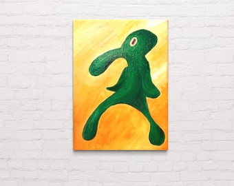 Hand Painted Squidward Abstract Painting - Etsy