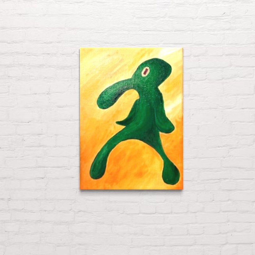 Hand Painted Squidward Abstract Painting - Etsy