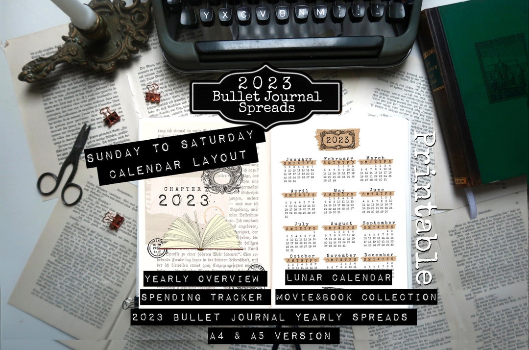 2023 Bullet Journal Spreads Printable Dark Academia Themed - Etsy
