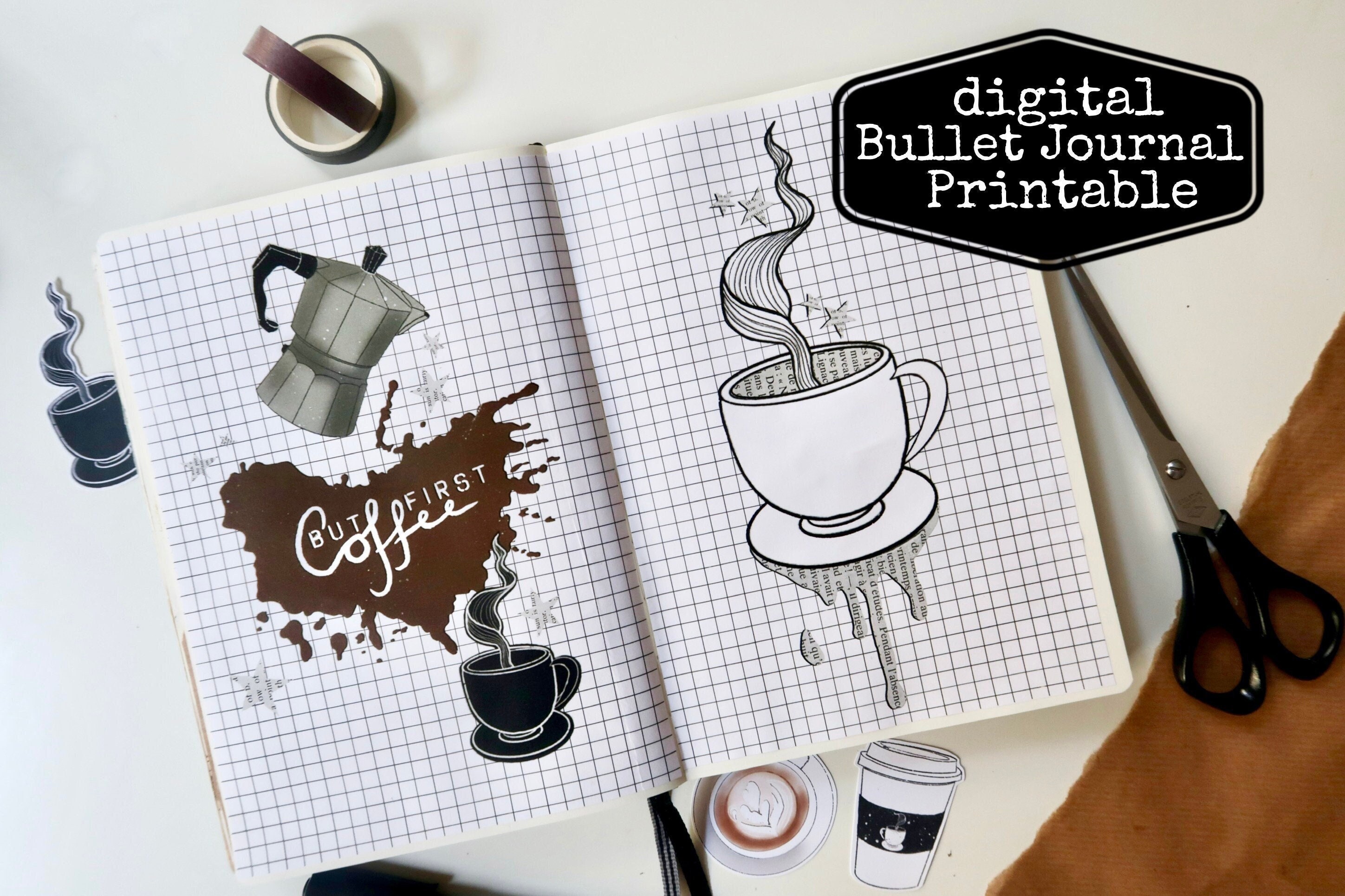 Journal Printable Spreads, Aesthetic Journal, Planner, Calendar Journal ...