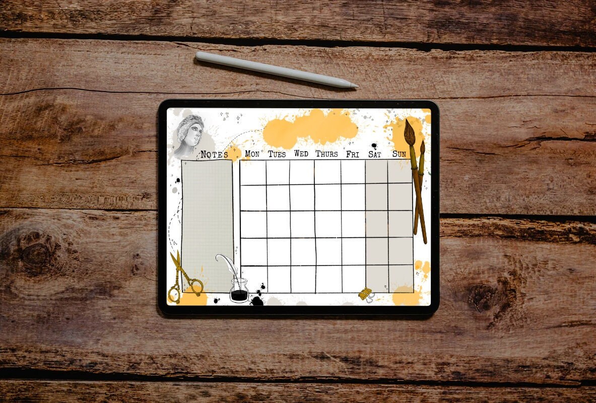 Art Academia Monthly Planner Printable, Art Academia Aesthetic Themed ...