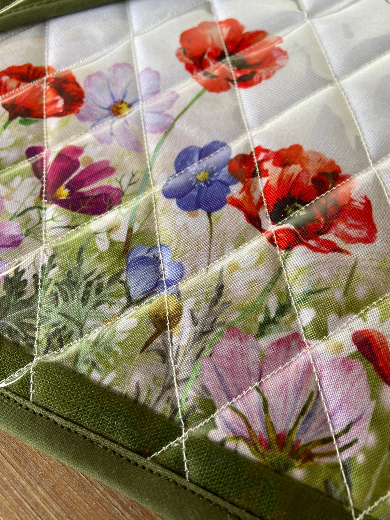 Quilted Placemats Set 2 Wild Flowers Table Mats Modern Patchwork ...