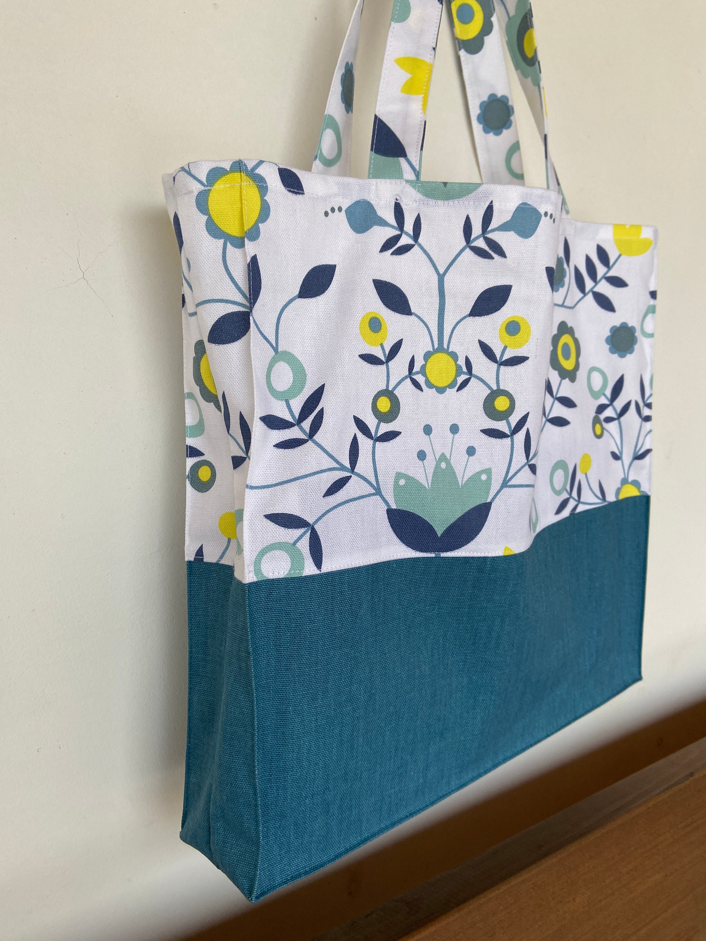 Tote Bag Cotton Fabric Market Bag Textile Tote Bag Shopping Bag - Etsy