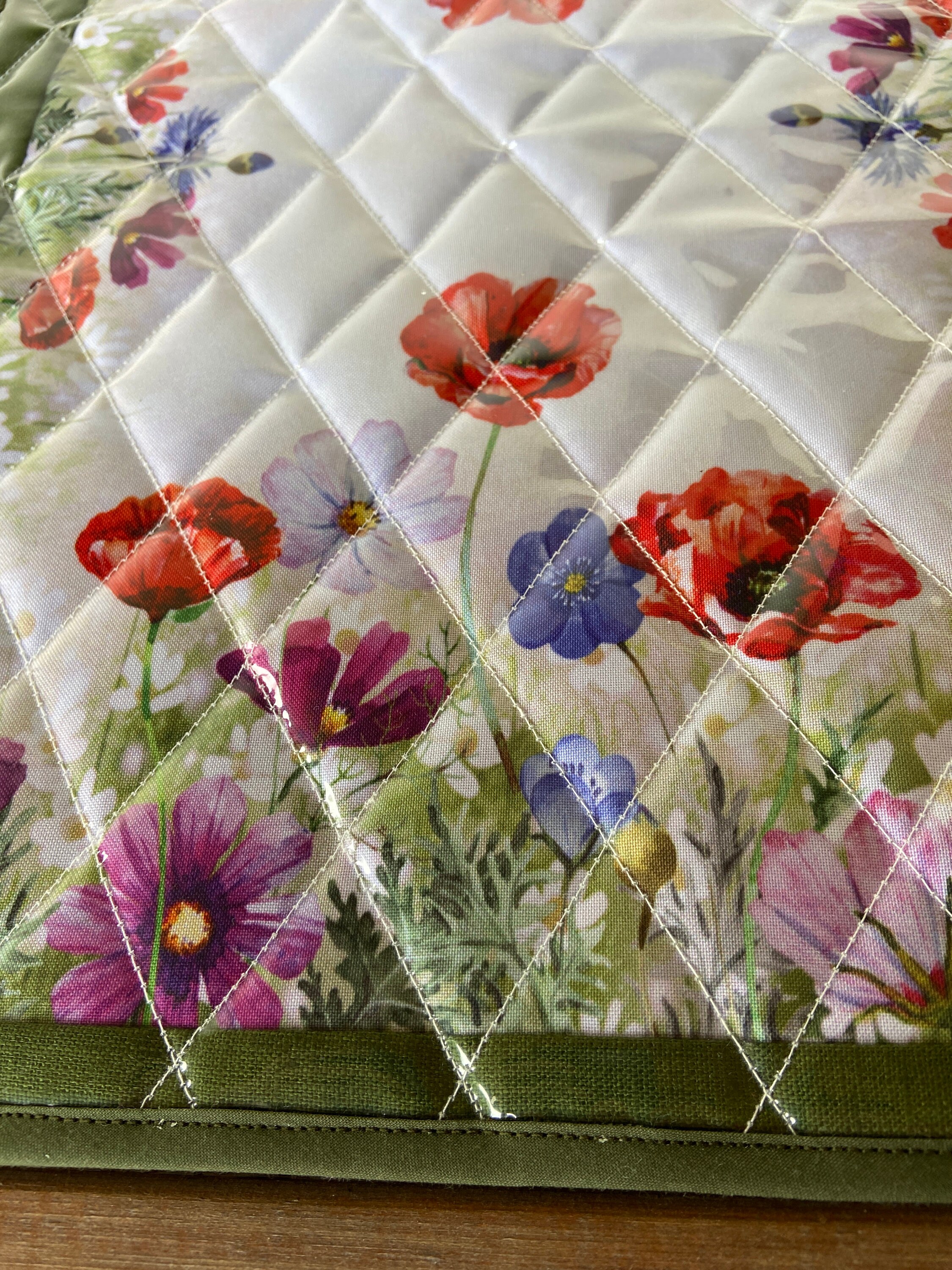 Quilted Placemats Set 2 Wild Flowers Table Mats Modern Patchwork ...