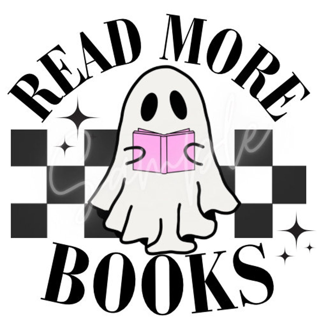 Ghost Read More Books Pink Png White Background Clipart Boojee T-shirt ...
