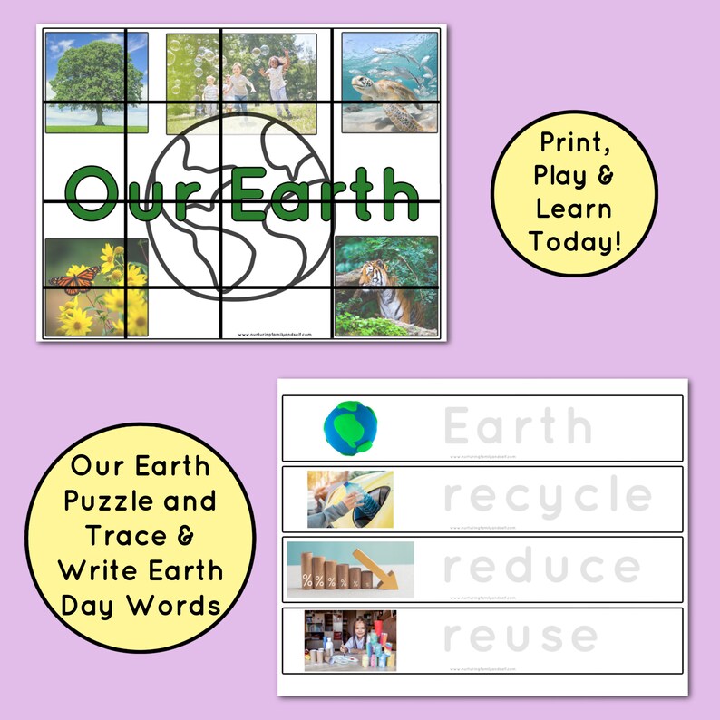 Earth Day Early Learning Activity Pack - Etsy