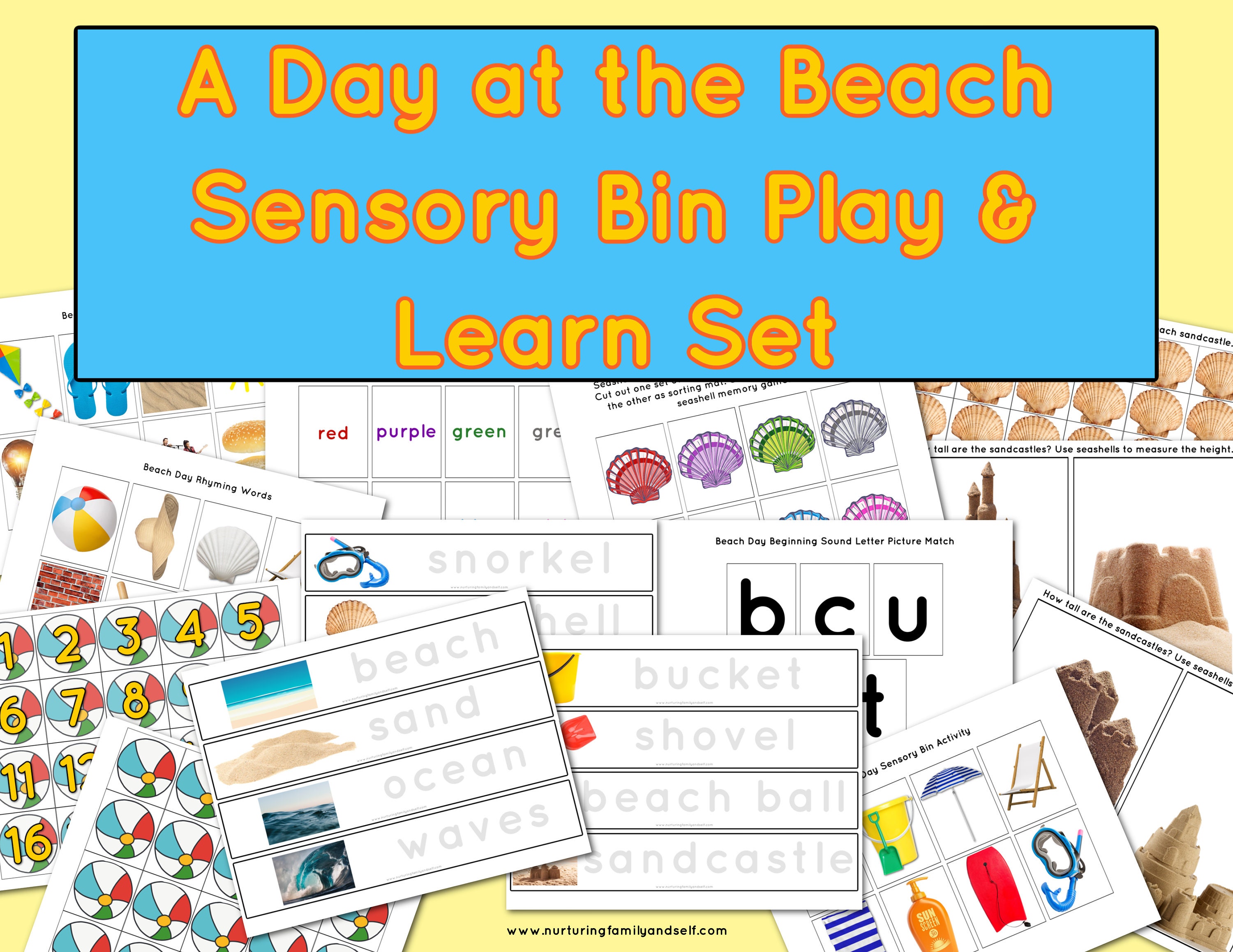 Beach-themed Sensory Bin Play & Learn Set for Preschoolers - Etsy