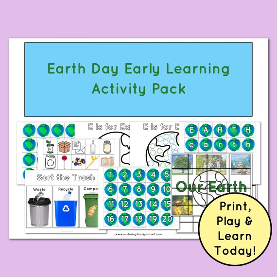 Earth Day Early Learning Activity Pack | Etsy