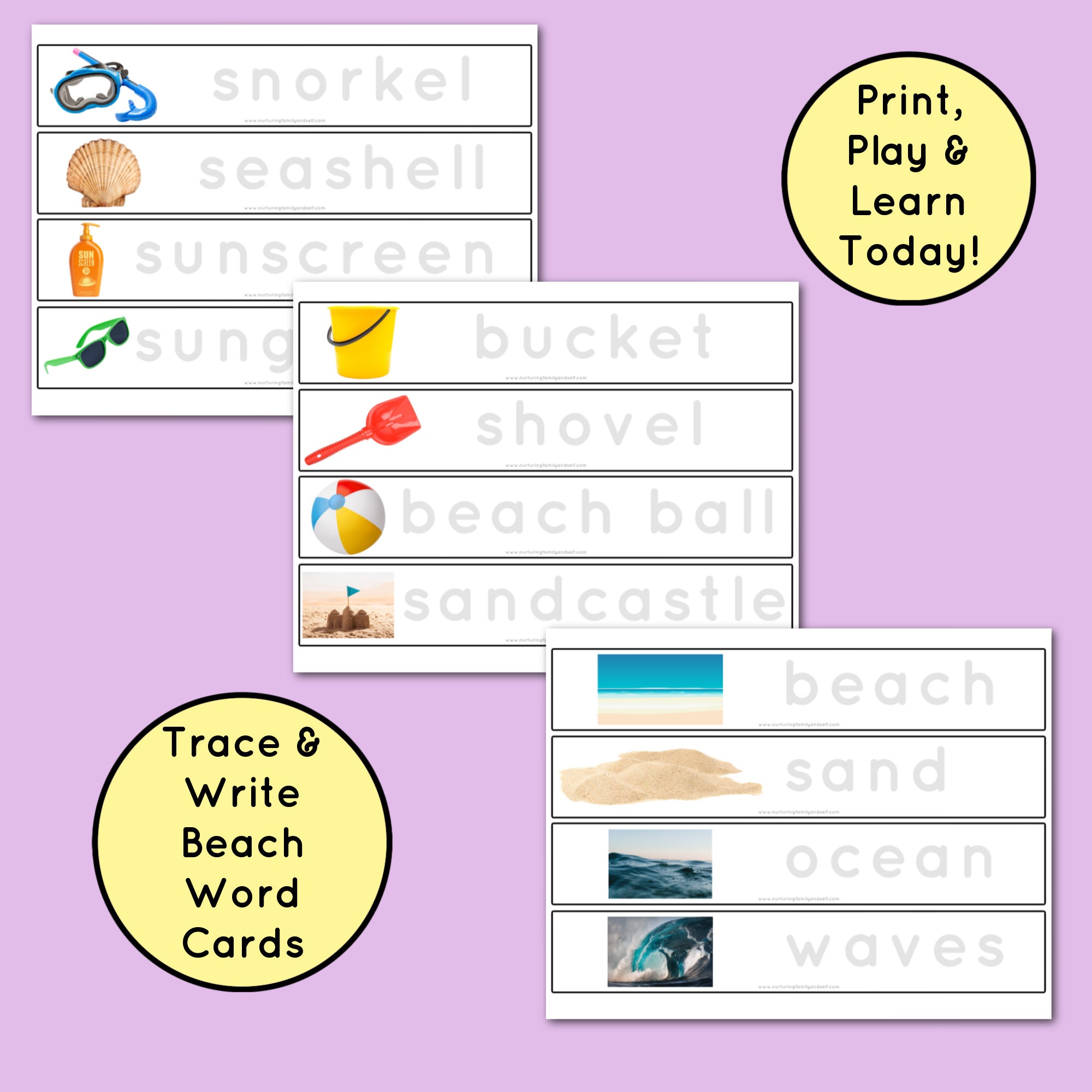 Beach-themed Sensory Bin Play & Learn Set for Preschoolers - Etsy