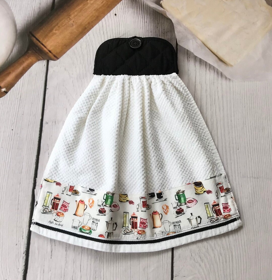 Vintage Coffee Pot Coffee Kitchen Towels With Holders, Kitchenware Tea ...